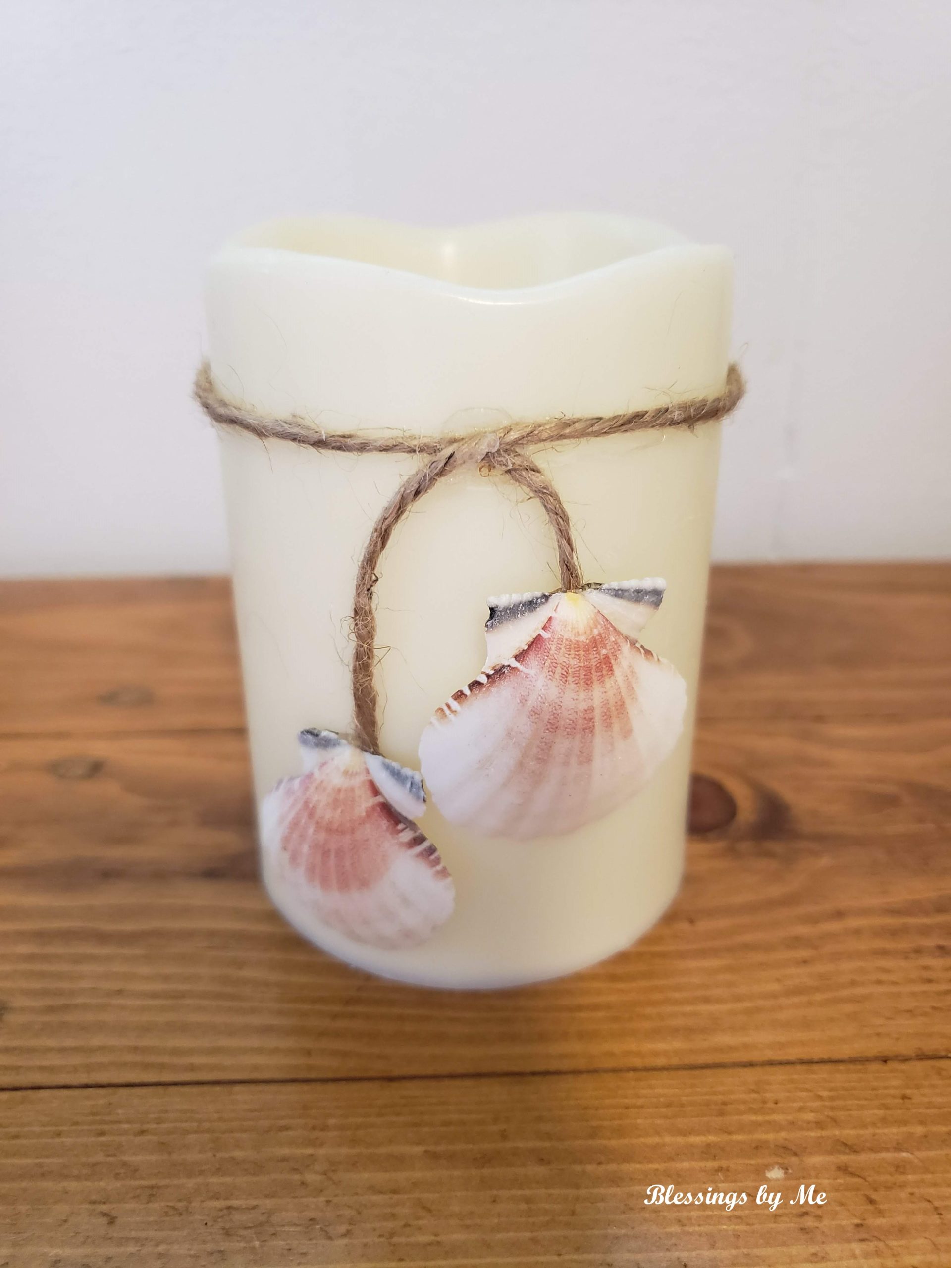 Seashell Candle (Dollar Tree DIY) - Blessings by Me