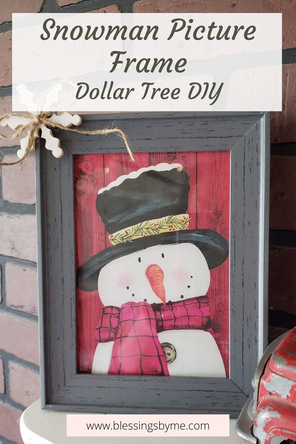 Snowman Picture Frame - Dollar Tree DIY - Blessings by Me